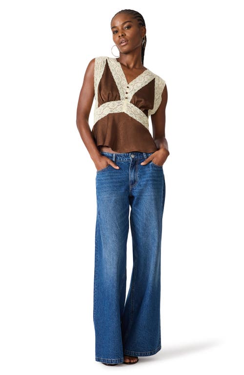 STEVE MADDEN Steve Madden Elinor Lace Accent Sleeveless Peplum Top
